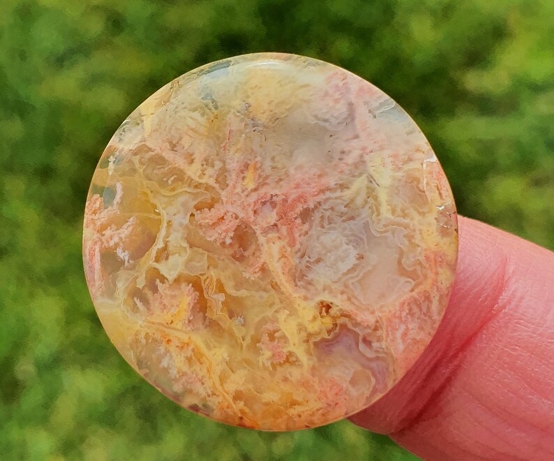 26mm Regency Rose Plume Agate round Cabochon Idaho USA 26mm by | Etsy