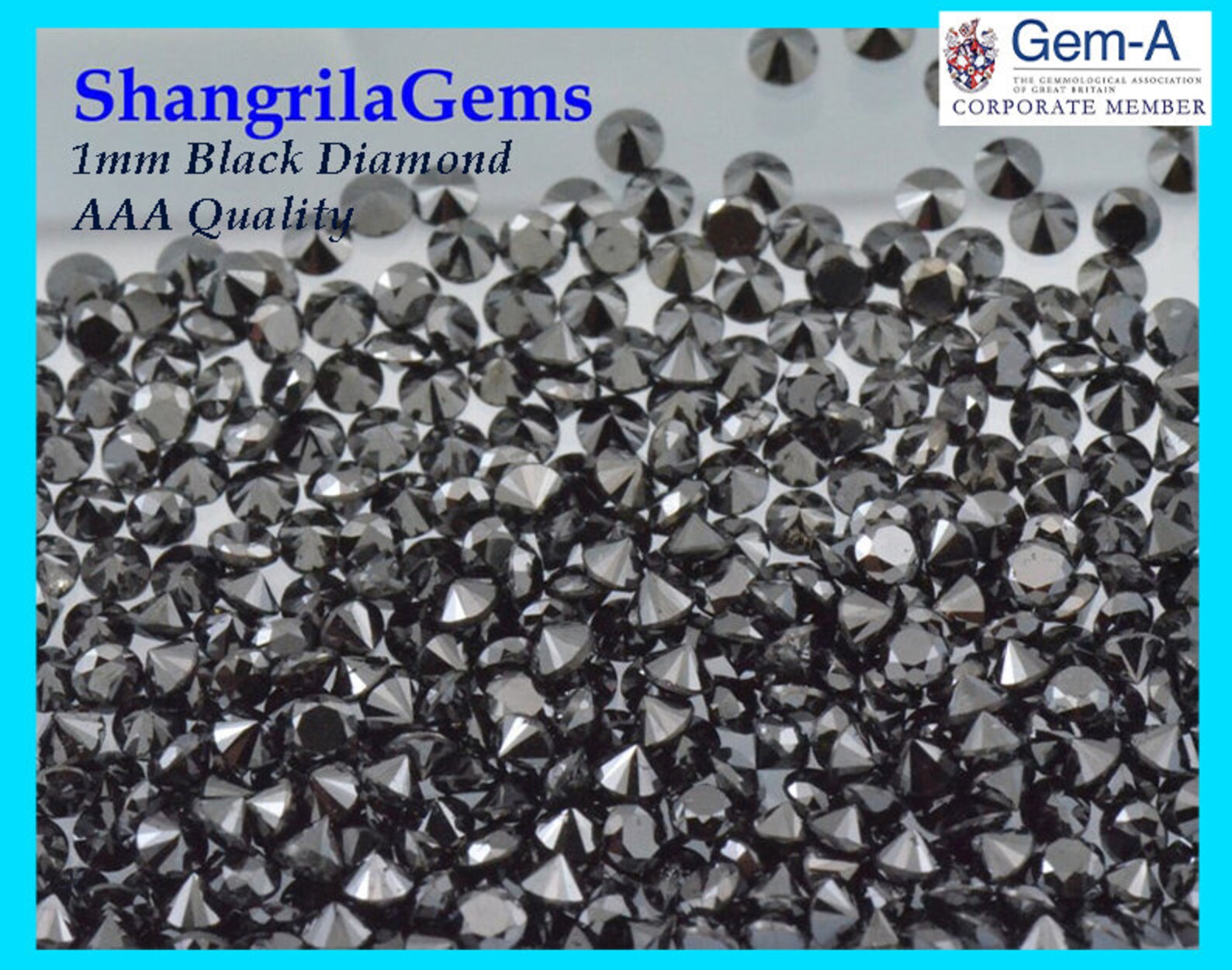 1mm Black Diamonds Parcel 0.25ct 0.5ct 1ct From Botswana Treated ...