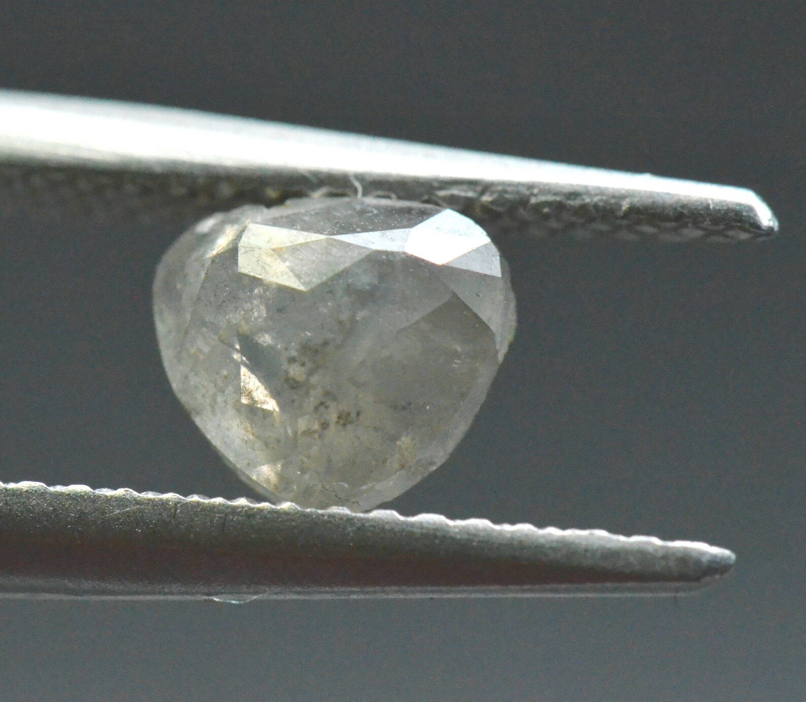 1.05ct Grey Heart Shape Diamond Rose Cut 6.55 by 6.45 by 2.8mm | Etsy