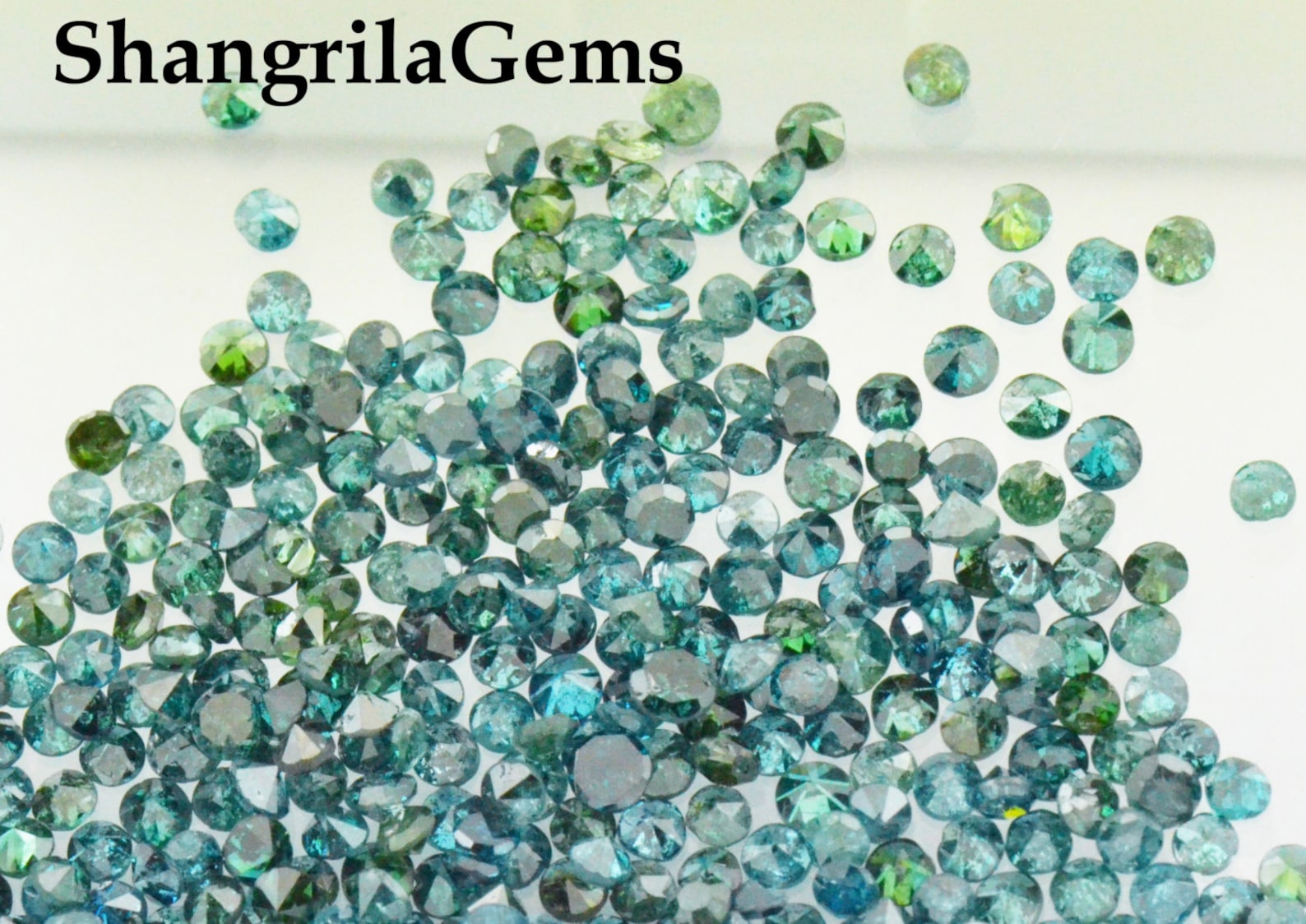 0.25ct 1.5mm Ocean Blue Green Diamonds Brilliant Cut Round 9 - Etsy UK