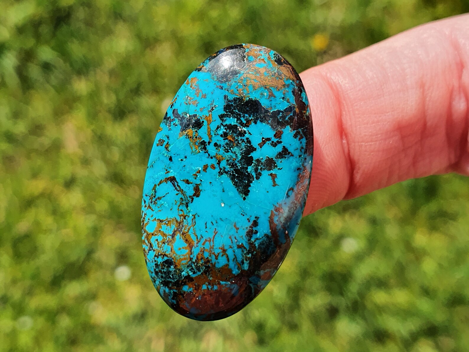 33mm 27ct Chrysocolla Cuprite Namibia Cabochon Oval 33 by 19 - Etsy UK