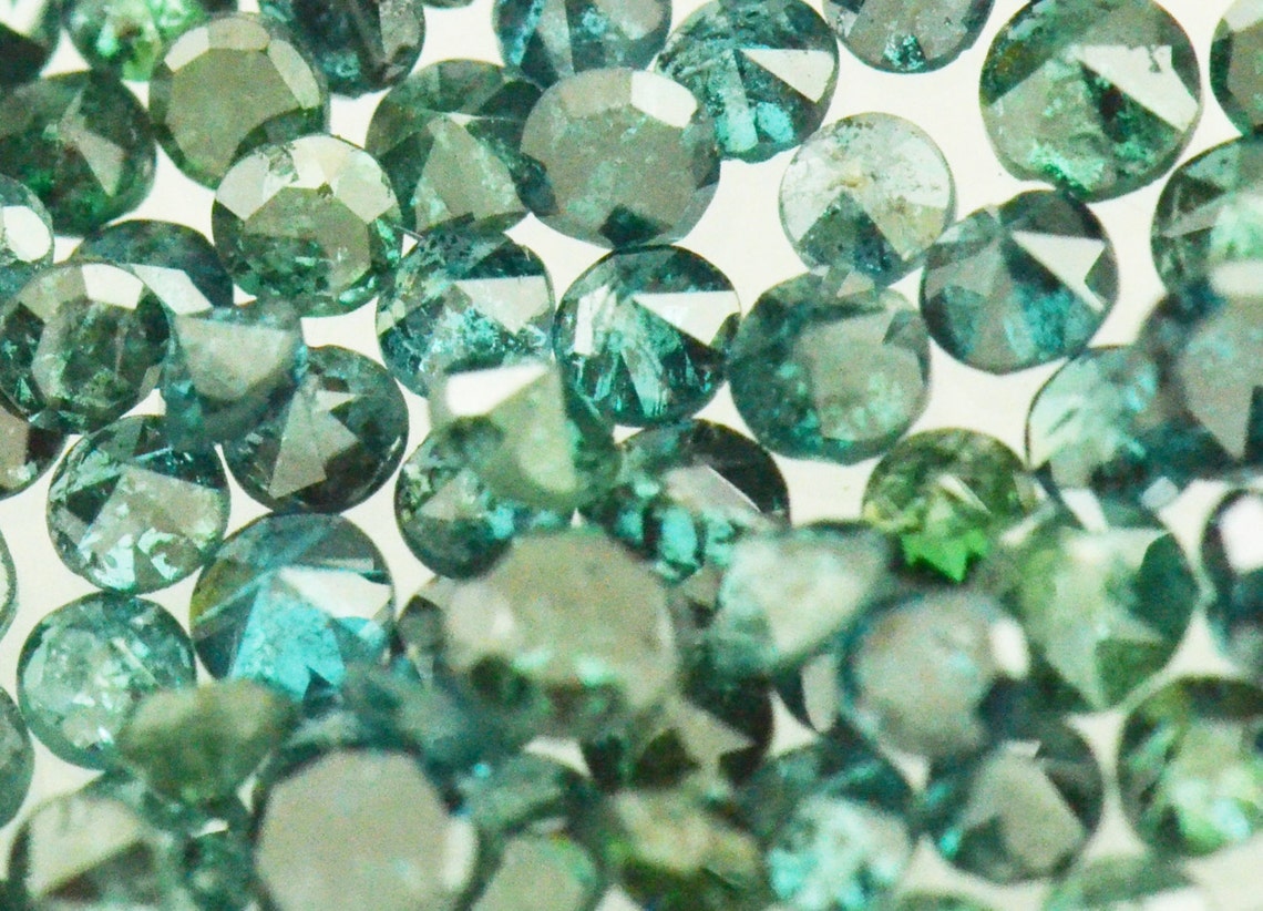 1ct 1.5mm ocean Blue green Diamonds brilliant cut round 36 to | Etsy