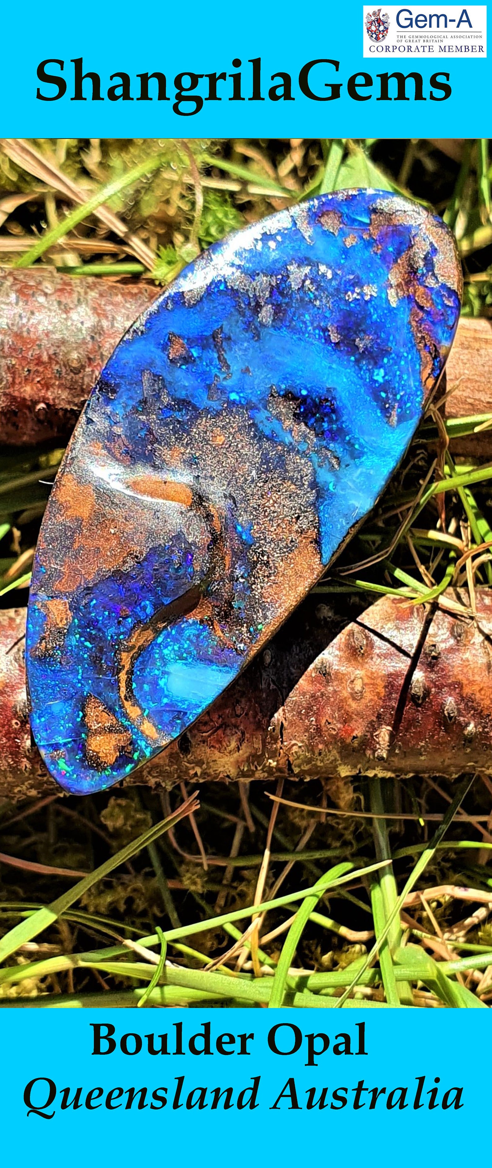 37mm Custom Cut Boulder Opal Blue Fire 37 by 17 by 6mm 30ct | Etsy
