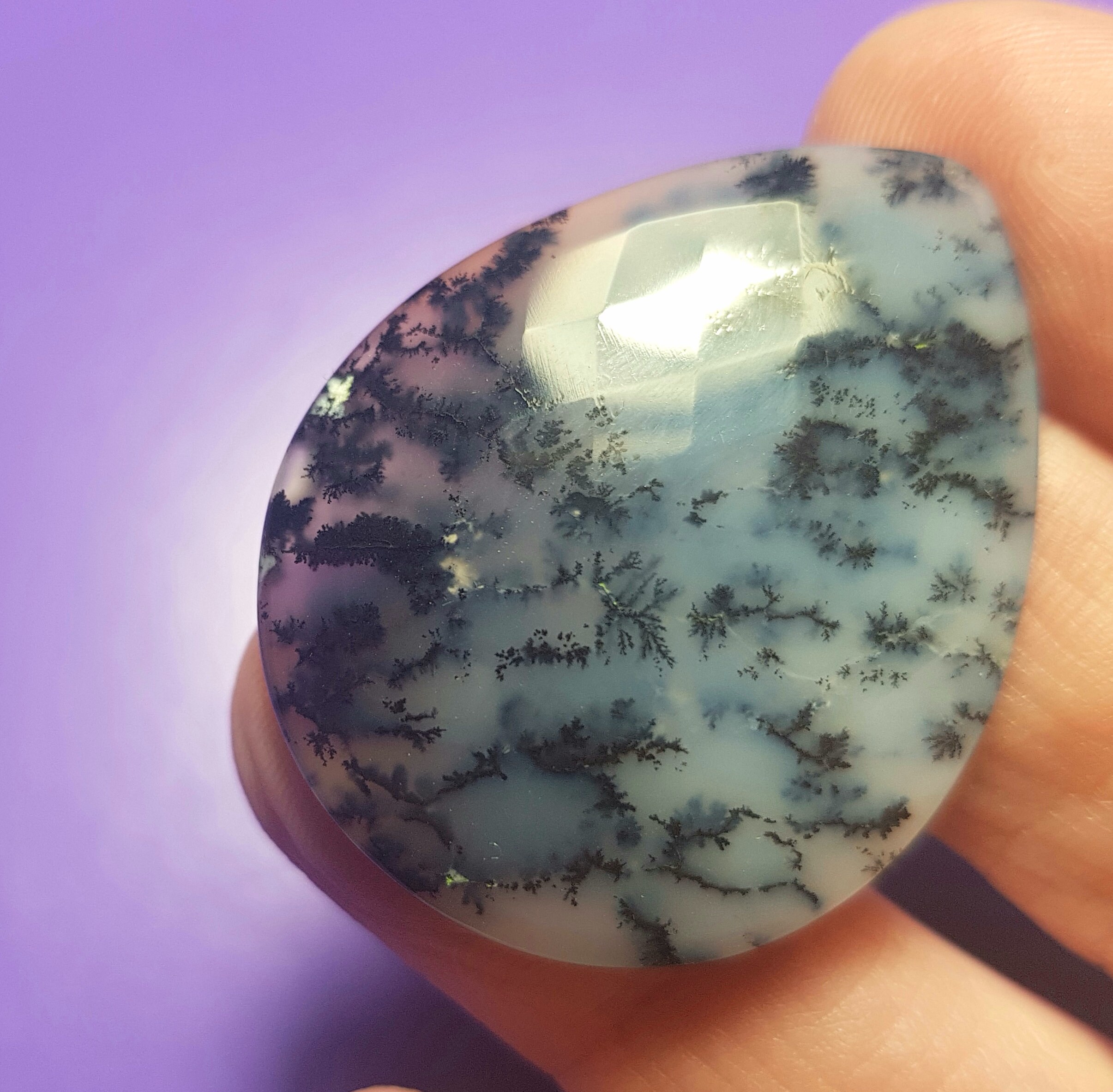36mm Dendritic Agate Heart Shape Gemstone Faceted Checker Cut - Etsy