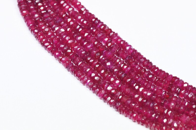 3 Line Natural Ruby 2mm 3mm Gemstone Beads RUB001 From | Etsy