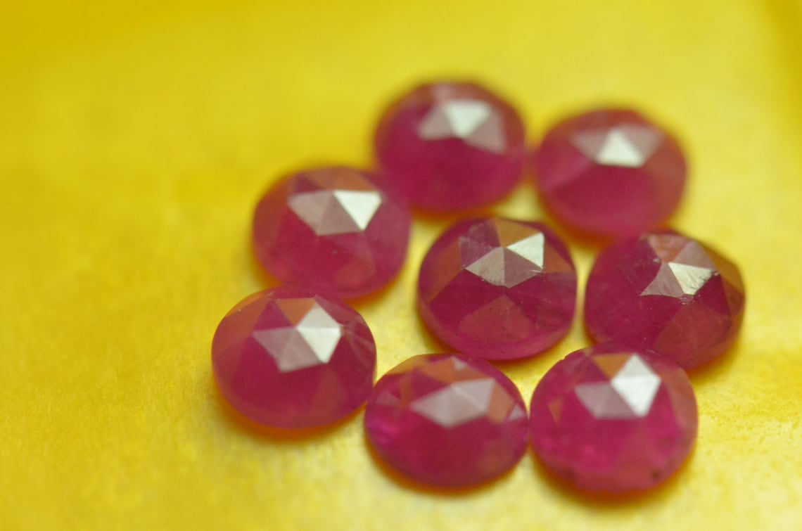 6mm Red Ruby rose cut gemstone approx weight 095ct to 1.20ct | Etsy