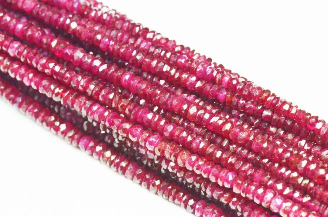 3 Line Natural Ruby 2mm 3mm Gemstone Beads RUB001 From Africa we ...