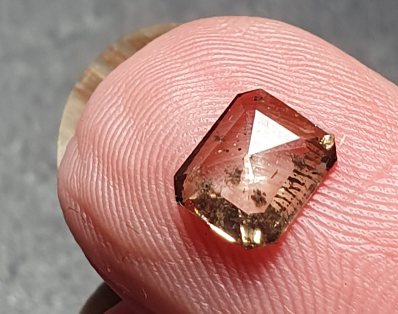 6.3mm 0.60ct diamond Dalmatian Golden Brown rose cut oblong | Etsy