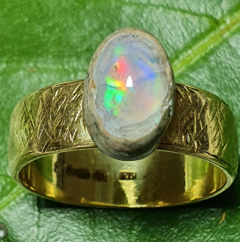 10mm Mexican Cantera Opal With Rainbow Fire Oval 10 by 7 by | Etsy