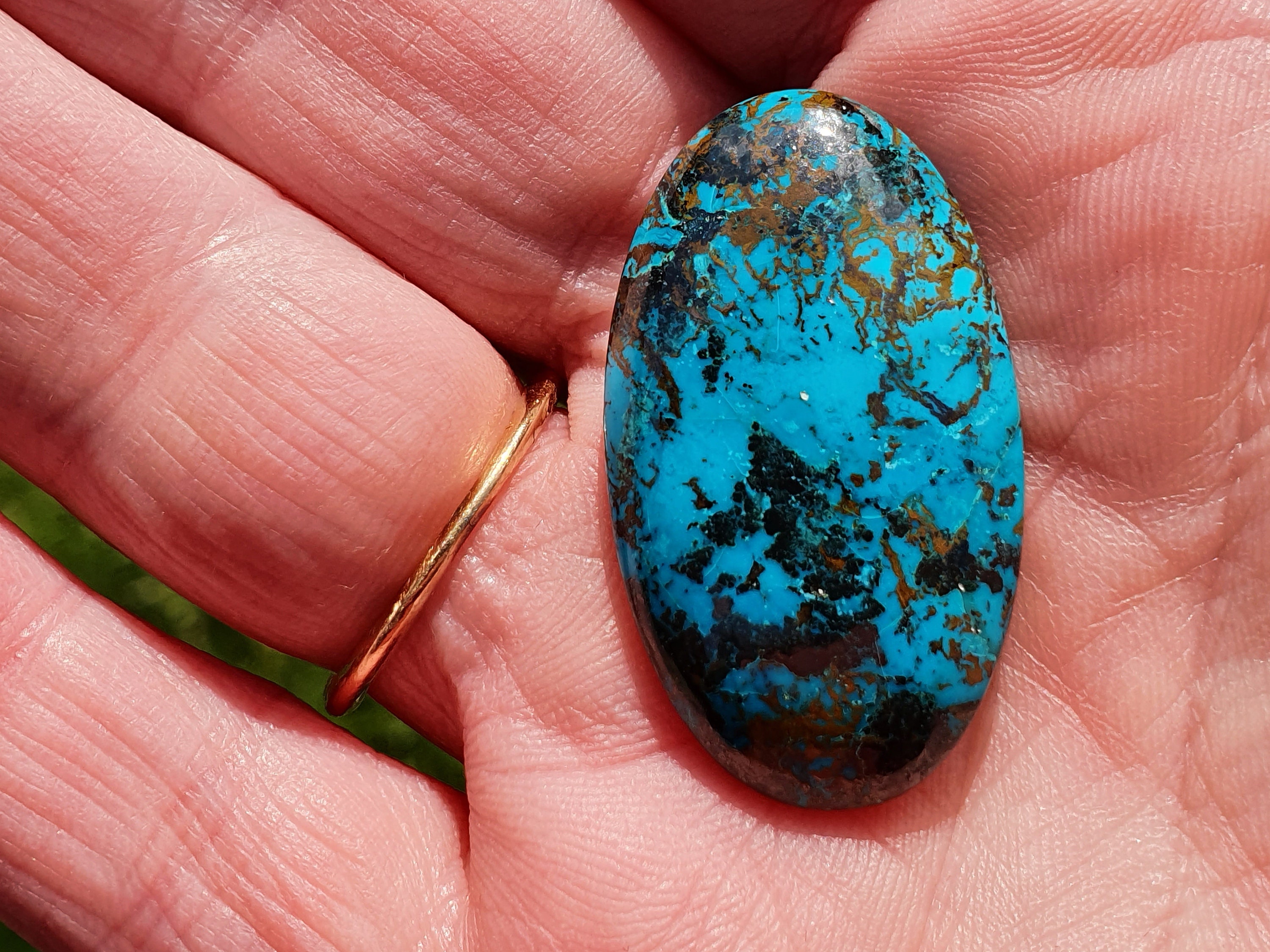 33mm 27ct Chrysocolla Cuprite Namibia Cabochon Oval 33 by 19 - Etsy UK
