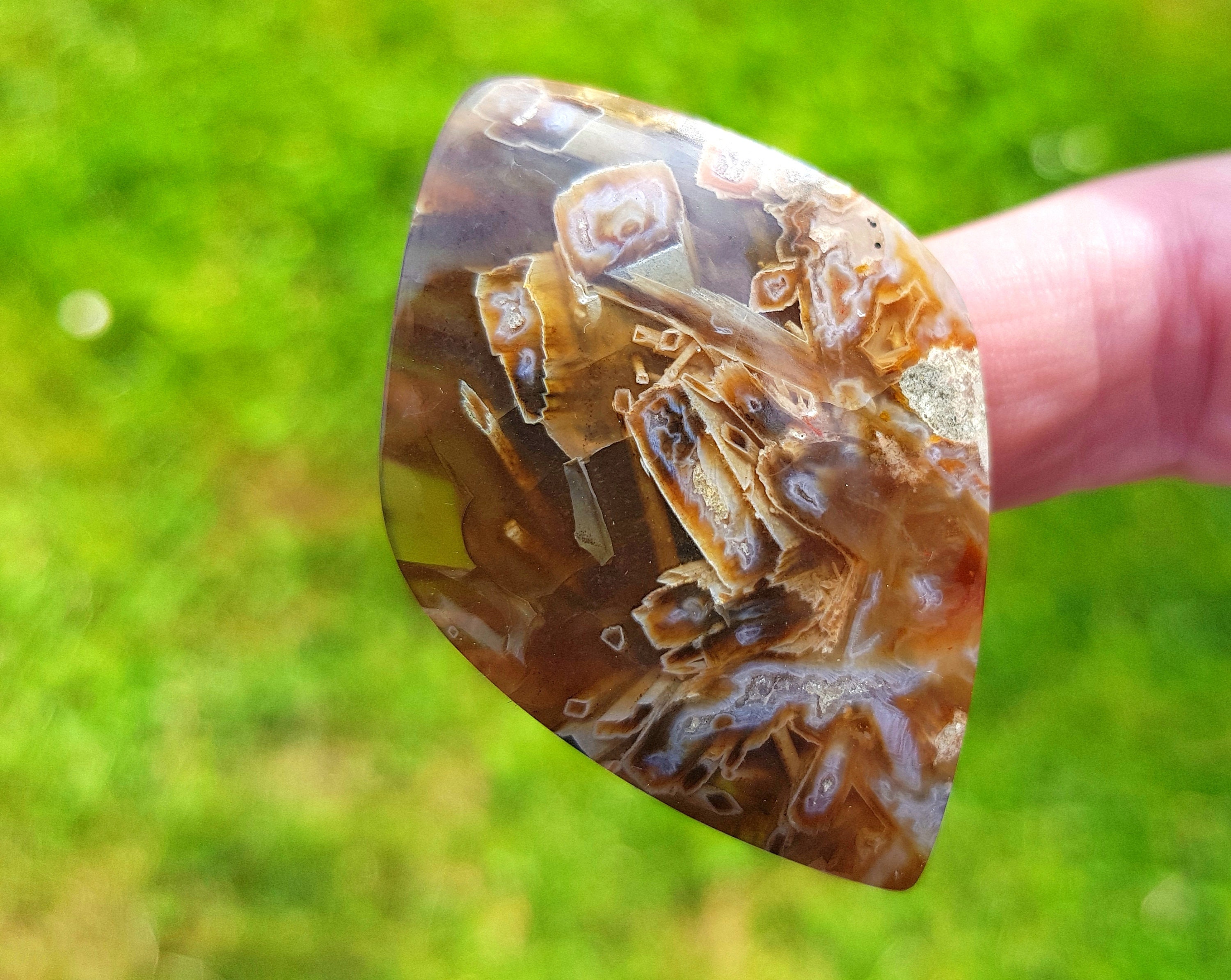 49mm Turkish Stick Agate or Tubular Agate 49 by 33 by 6mm | Etsy