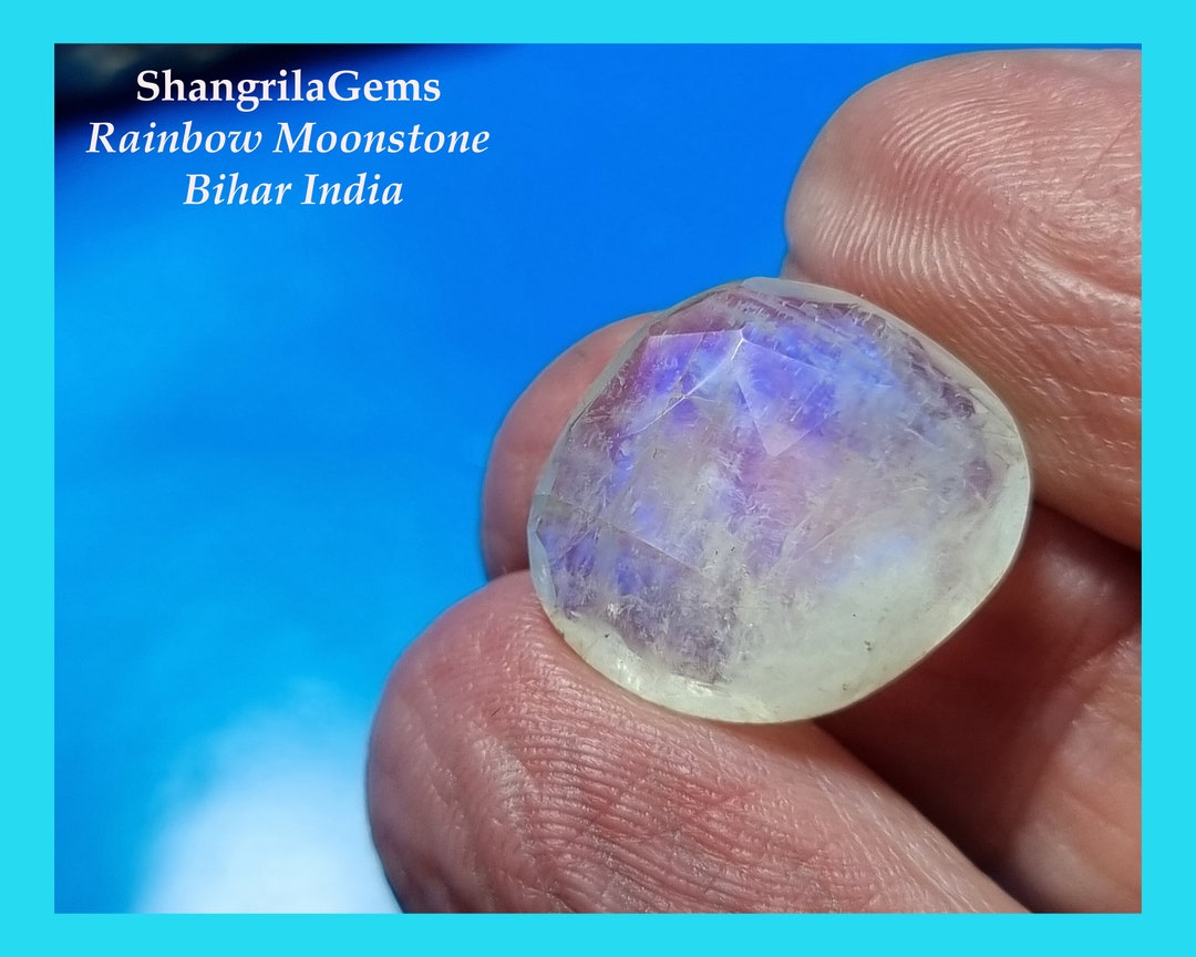 16.7mm Rainbow Moostone Rose Cut Freeform Bihar India 16.7 by - Etsy