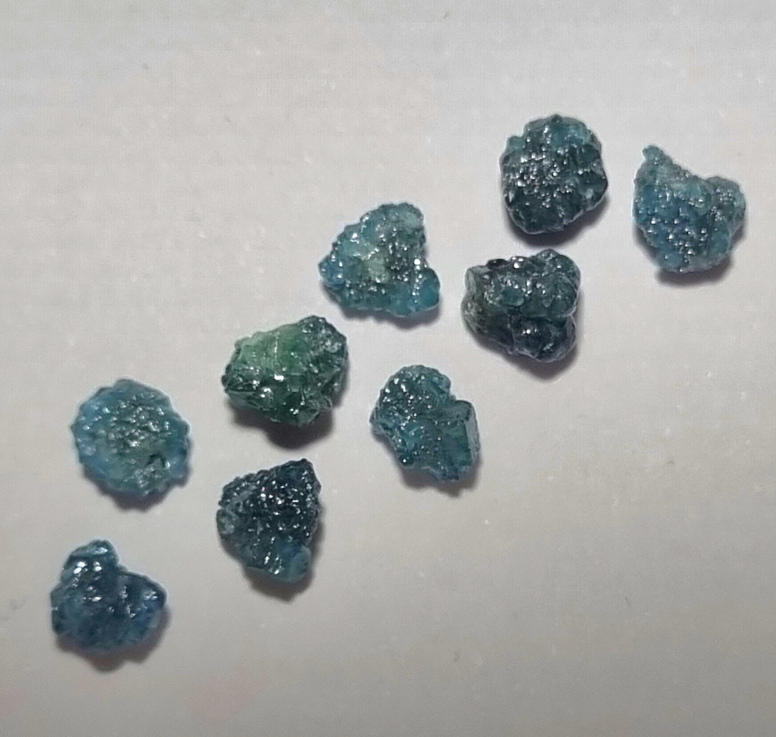 Parcel Raw Rough BLUE TEAL Diamonds Largest