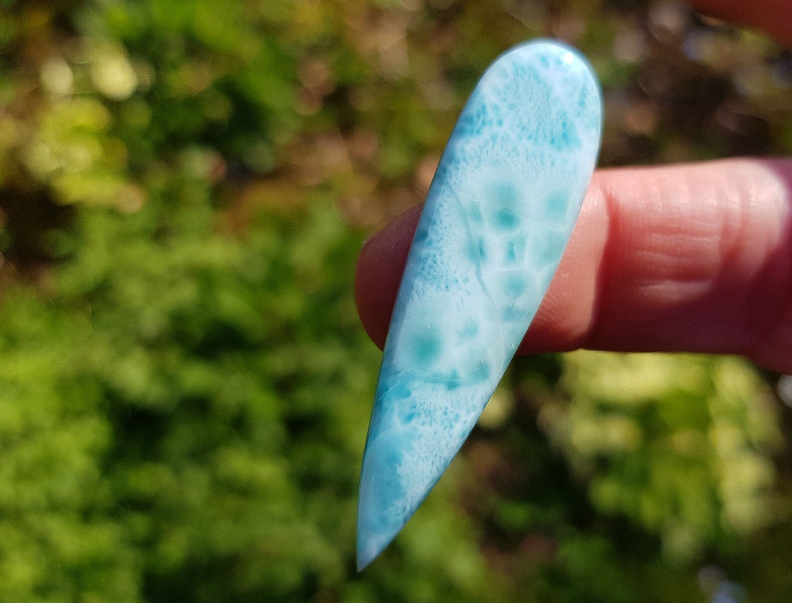 48mm Larimar cabochon arrow drop shape deep blue untreated 48 | Etsy