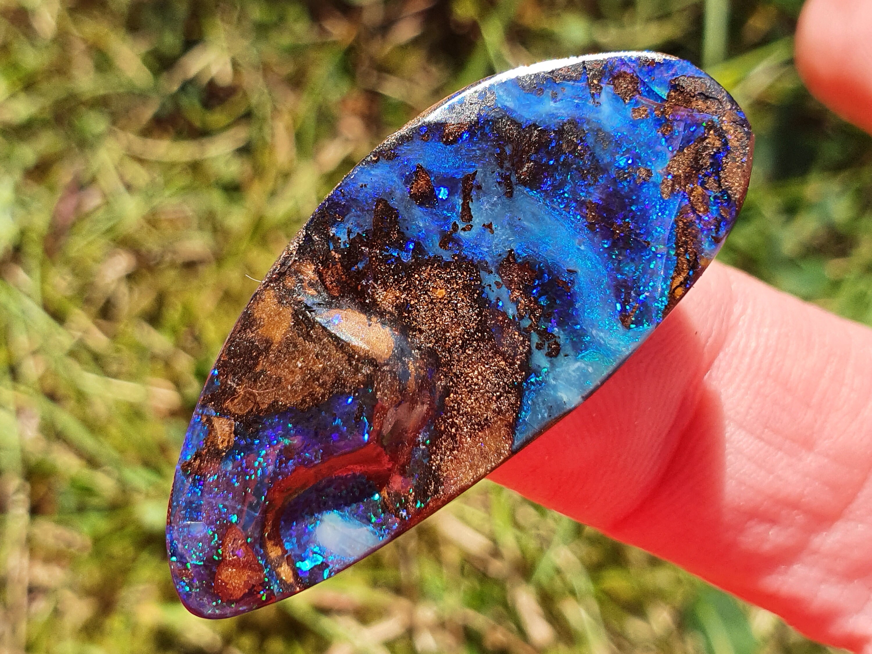 37mm Custom Cut Boulder Opal Blue Fire 37 by 17 by 6mm 30ct | Etsy