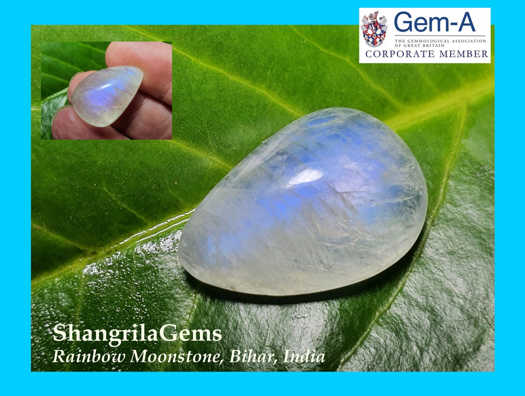 23mm 26ct Rainbow Moonstone Freeform Cabochon 23 by 15 by 10mm - Etsy