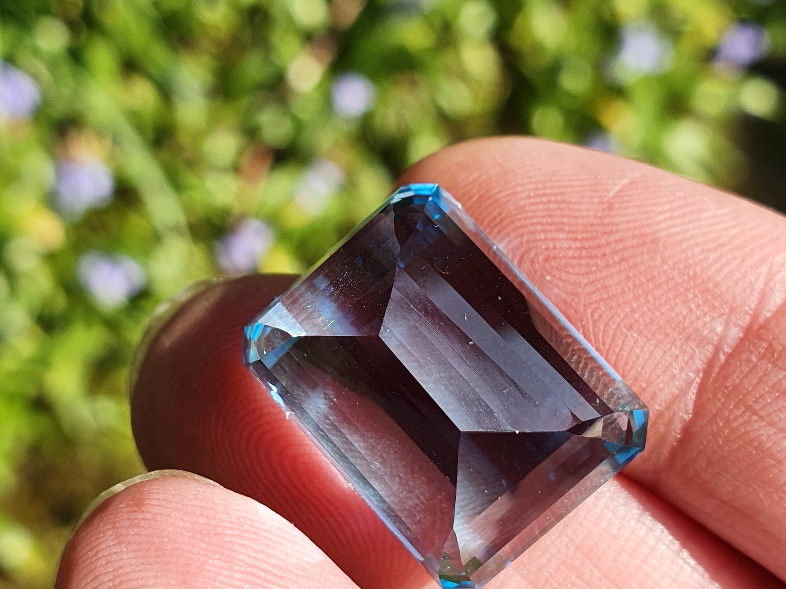 19.4mm 38ct SWISS BLUE Topaz Octagon Rectangle With VIDEO Deep | Etsy