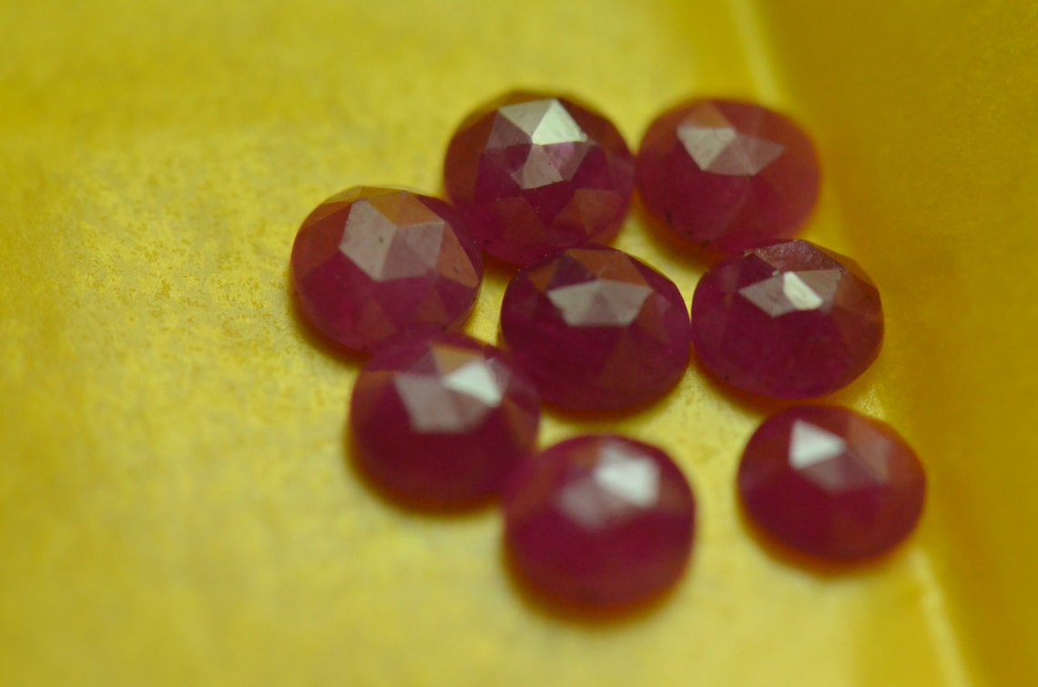 6mm Red Ruby Rose Cut Gemstone Approx Weight 095ct to 1.20ct 6 - Etsy India