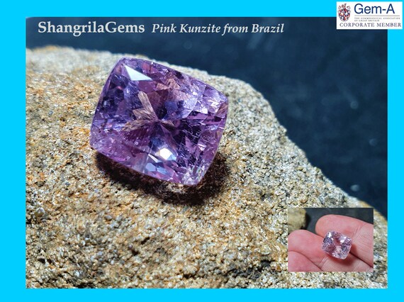 12.4mm 11.9ct Pink KUNZITE Cushion Shape Gemstone 12.4 by 10.5 | Etsy