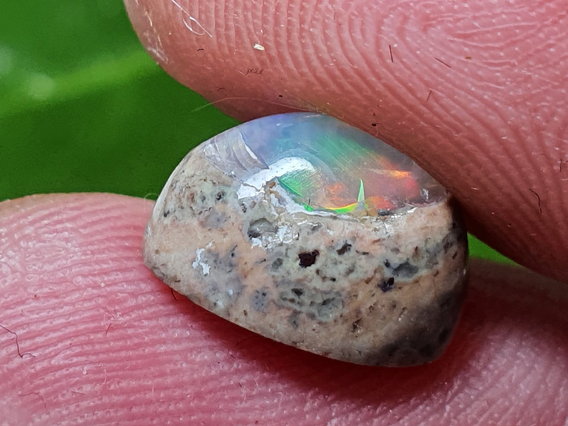 10mm Mexican Cantera opal with Rainbow Fire oval 10 by 7 by | Etsy