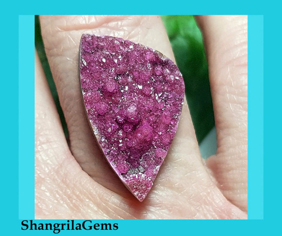 24mm Cabochon Cobalto Cobalt Calcite Druzy Crystal Cabochon Natural and ...
