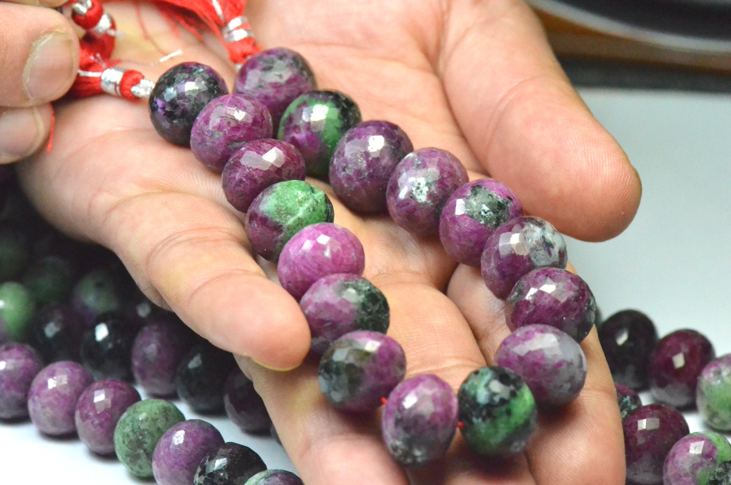 20cm 8 Inch Line 13mm to 14mm Ruby Zoisite AAA Rondelle | Etsy