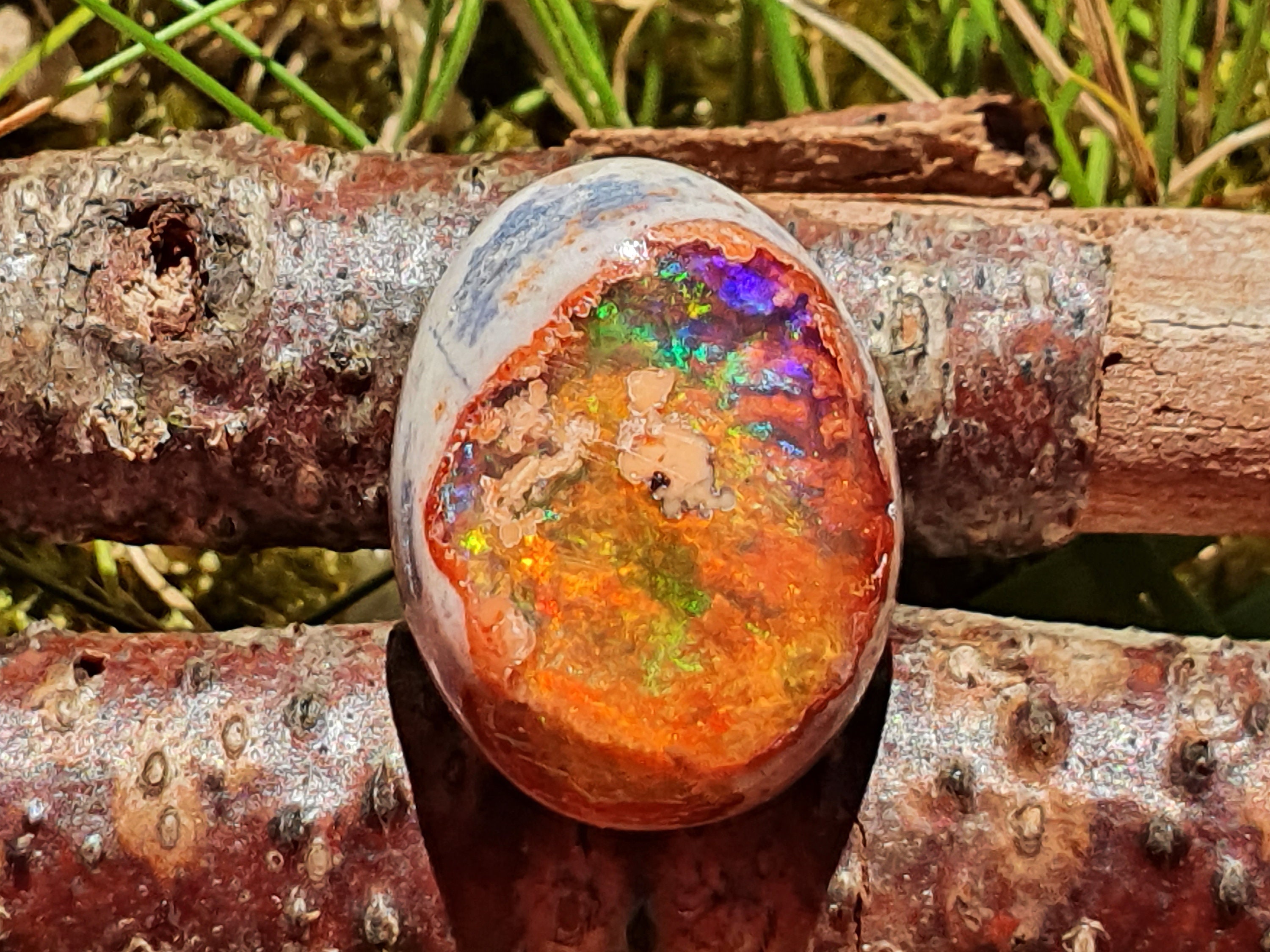 16.5mm Mexican Cantera Opal With Rainbow Fire 10ct 16.5 by 13 - Etsy