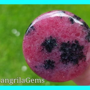 35mm Rhodonite Pink Cabochon Round 82ct 35mm Round by 5.5mm - Etsy UK