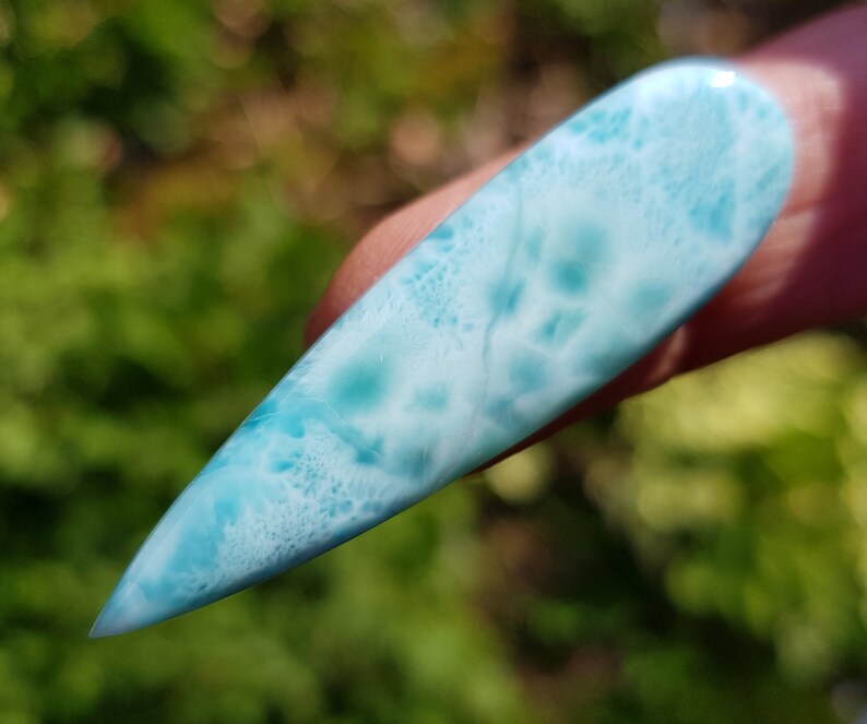 48mm Larimar Cabochon Arrow Drop Shape Deep Blue Untreated 48 | Etsy