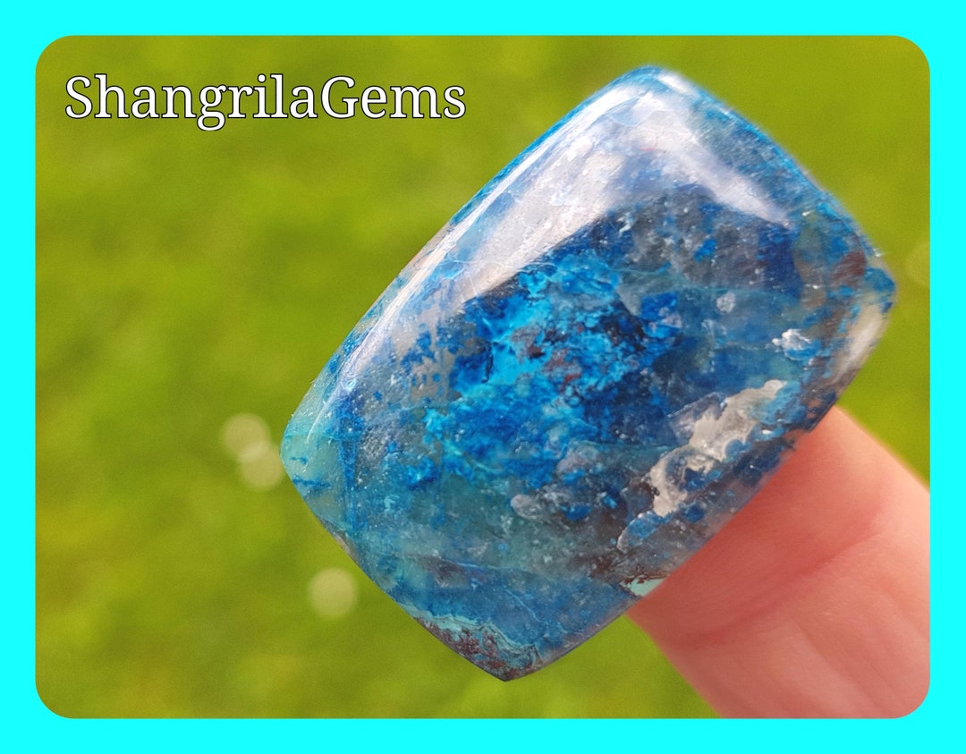 30mm Azurite in Quartz From USA Cushion Shape 22,5ct 30 by 20 by 4mm - Etsy