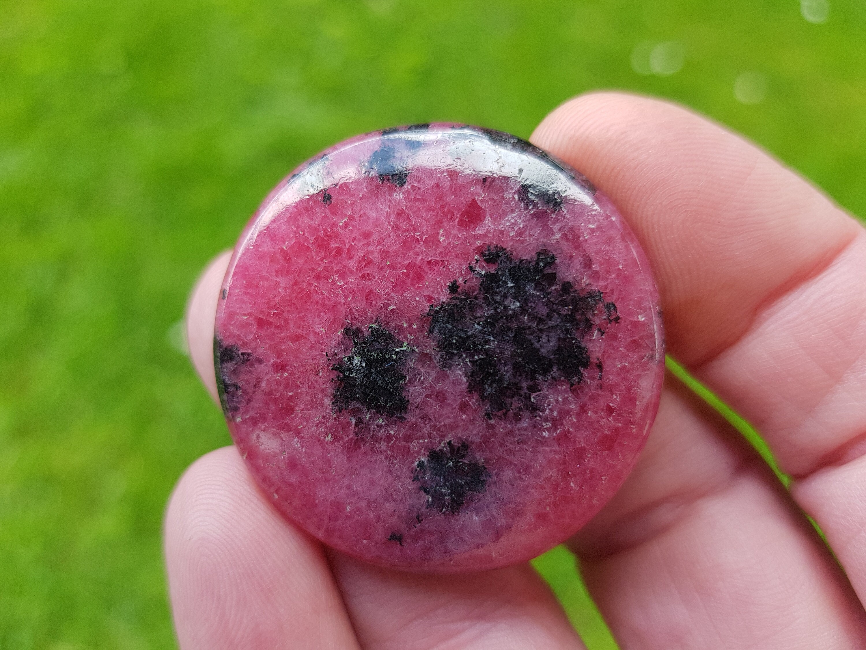 35mm Rhodonite Pink Cabochon Round 82ct 35mm Round by 5.5mm - Etsy UK