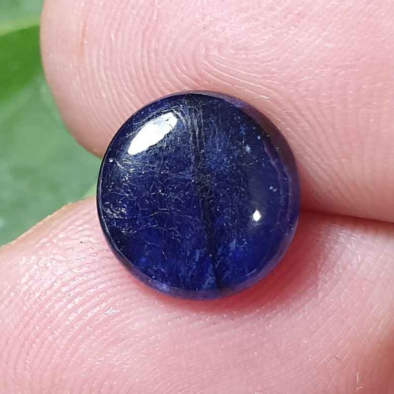 6.4ct 9.7mm round blue SAPPHIRE cabochon heat only treatment | Etsy