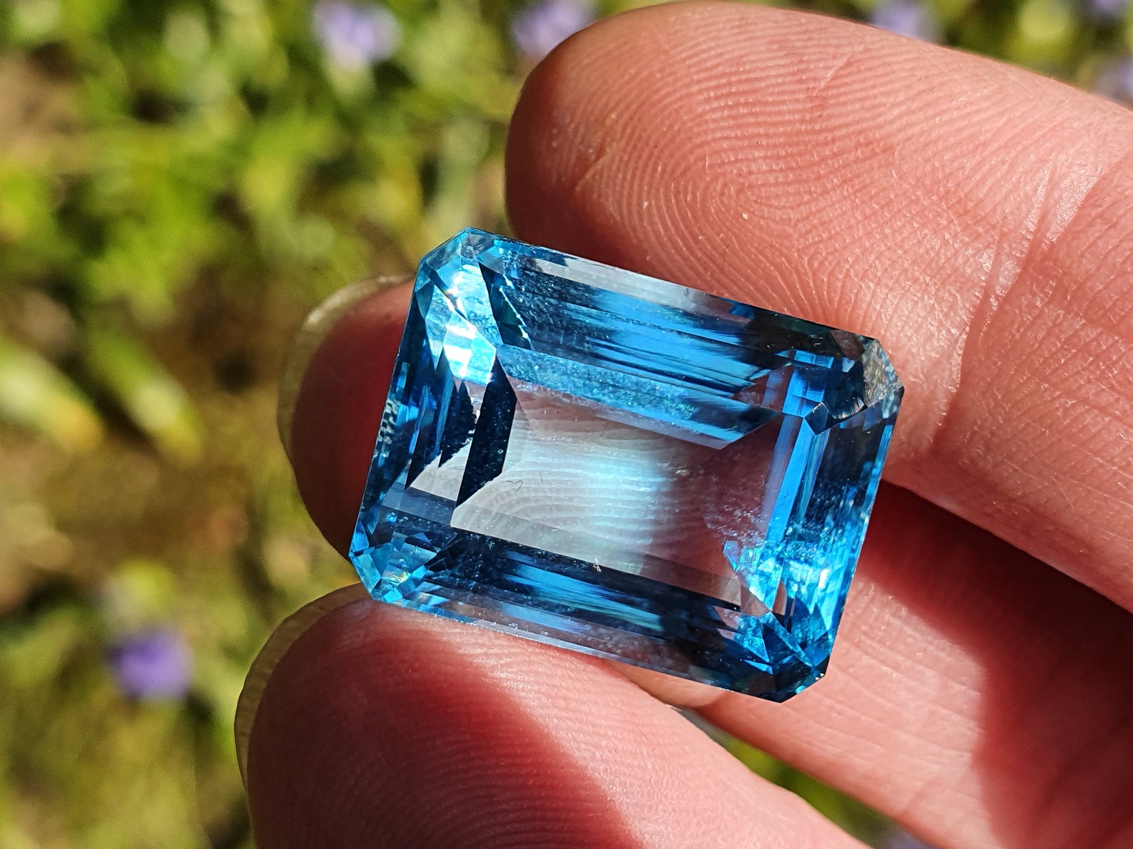 19.4mm 38ct SWISS BLUE Topaz Octagon Rectangle With VIDEO Deep | Etsy