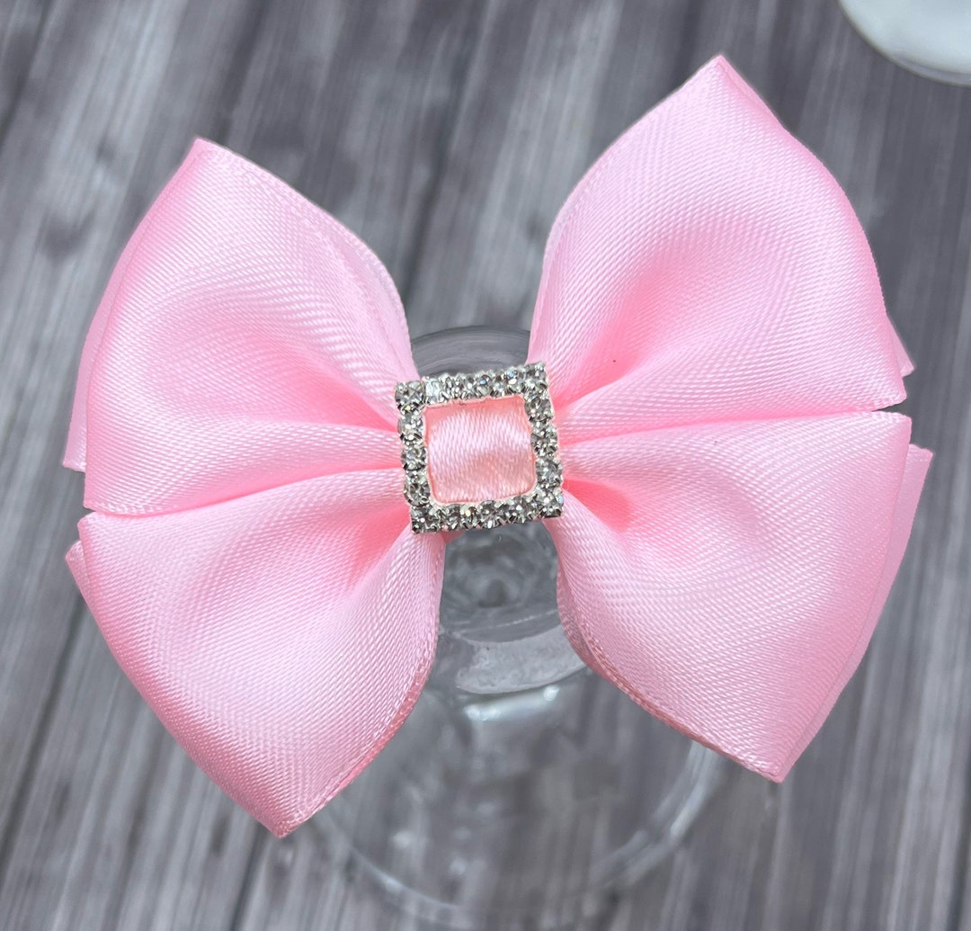 Pink Satin Bow, Satin Hair Bow, Pink Satin Hair Bow, Light Pink Hair ...