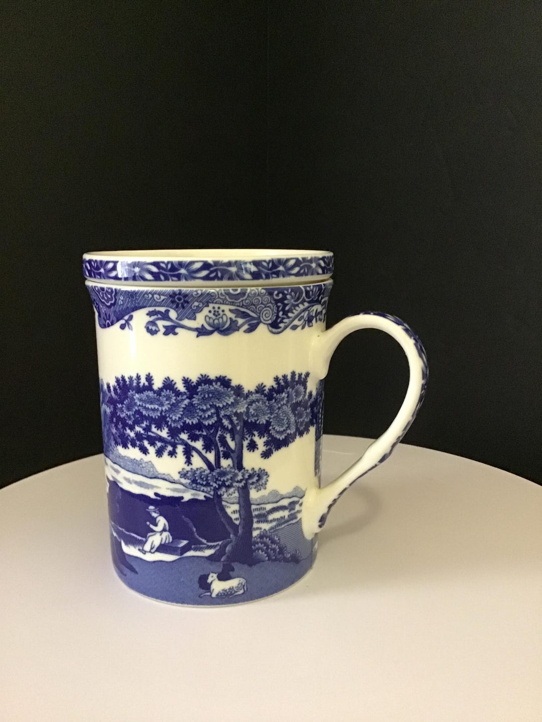 Spode Blue Italian Mug With Coaster/lid - Etsy