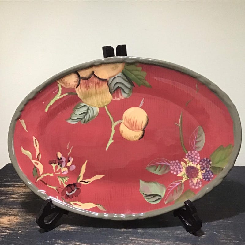 Vintage Stoneware Platter - Etsy