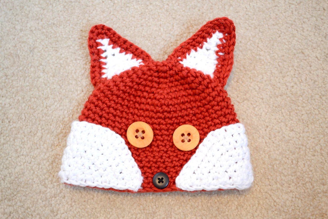 Crochet Fox Beanie Pattern - Etsy