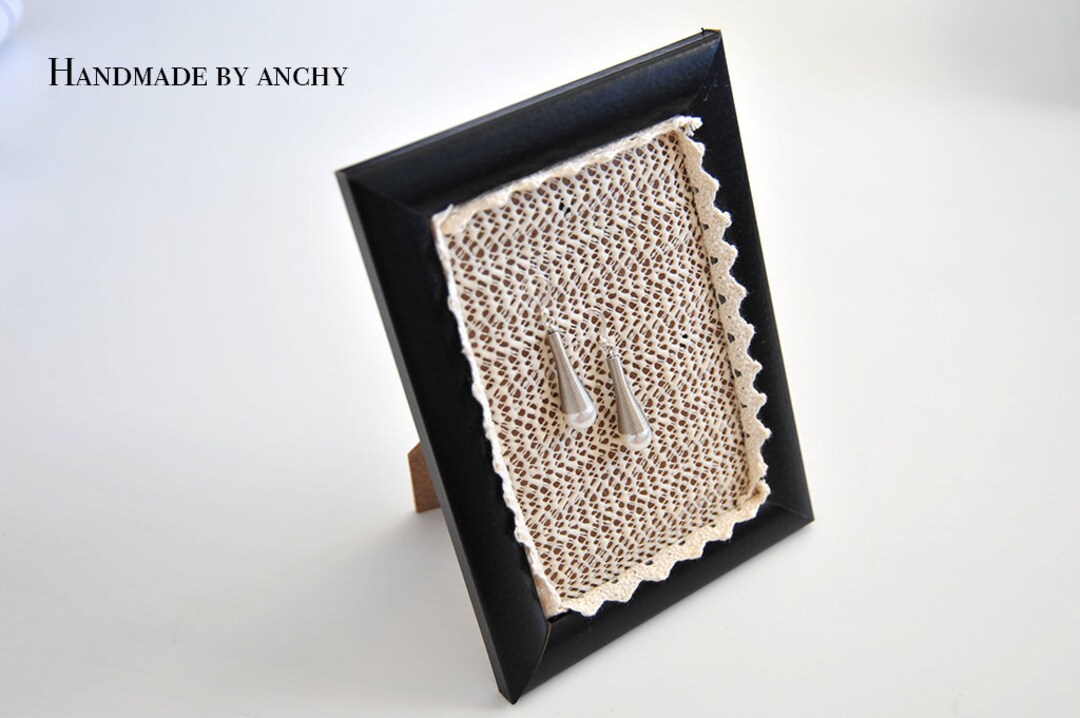 Photo Frame Earring Holder/picture Frame Jewelry Rack/black and Beige ...