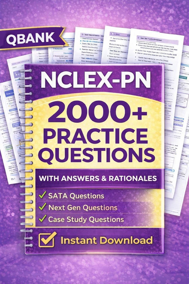 NCLEX-PN 2,000+ Practice Questions With Rationales | Lpn, Pn Nursing ...