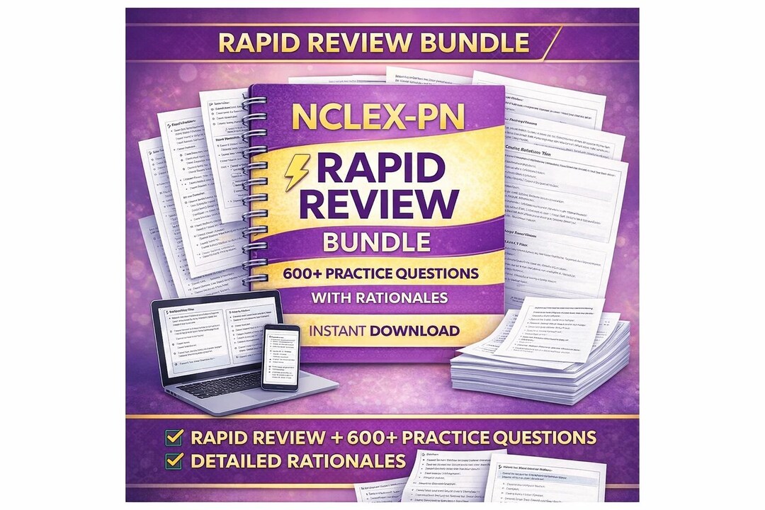 NCLEX-PN Rapid Study Bundle | 600+ Questions, Nextgen Case Studies ...