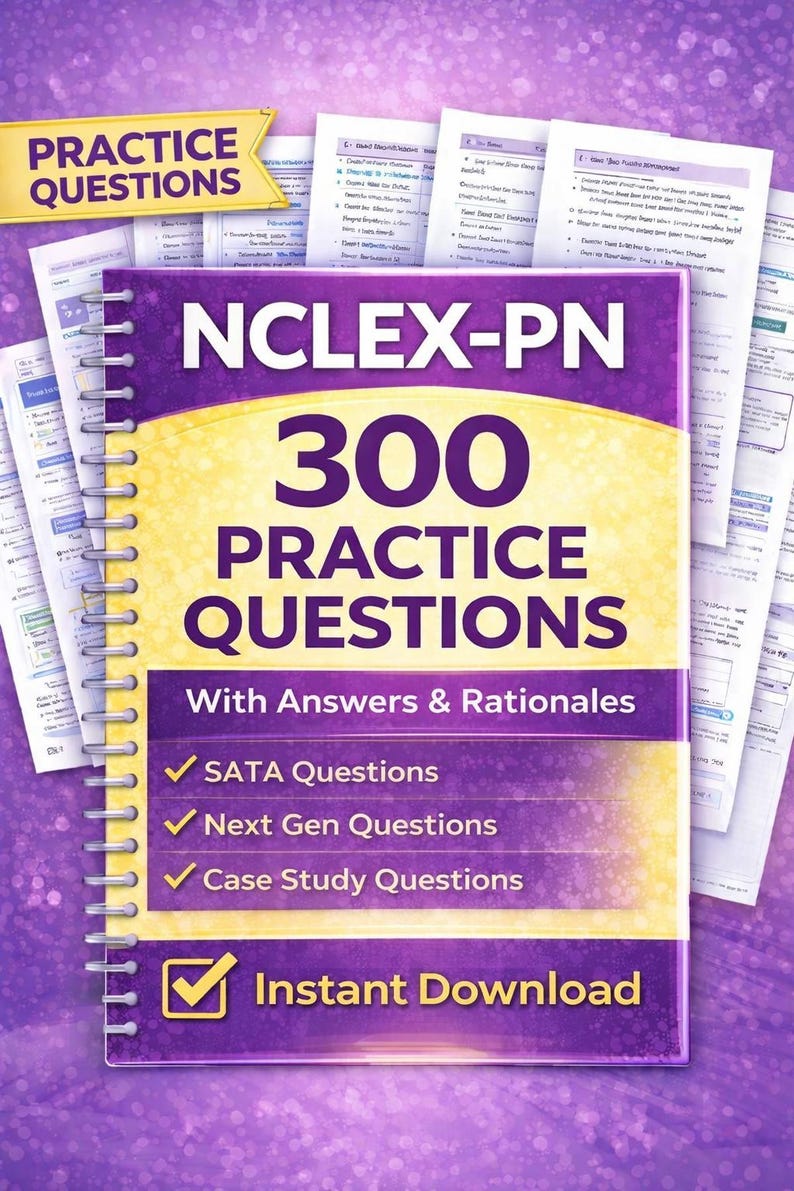 NCLEX-PN Test Anxiety Bundle +300 Practice Questions W Detailed ...
