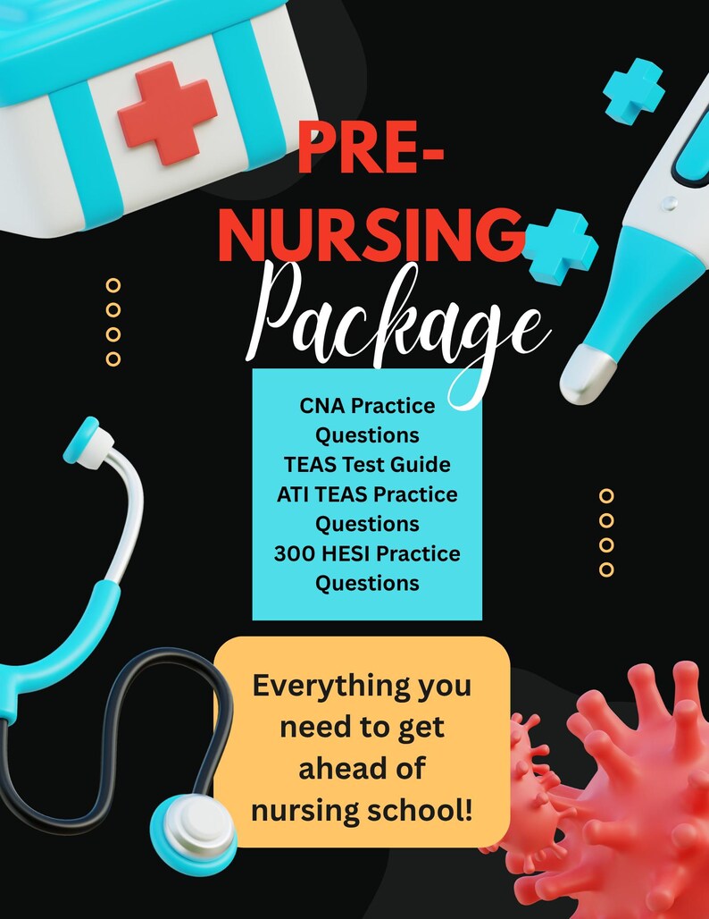Pre-nursing Exam Prep Bundle | HESI, TEAS, Cna Practice (pdf Download ...