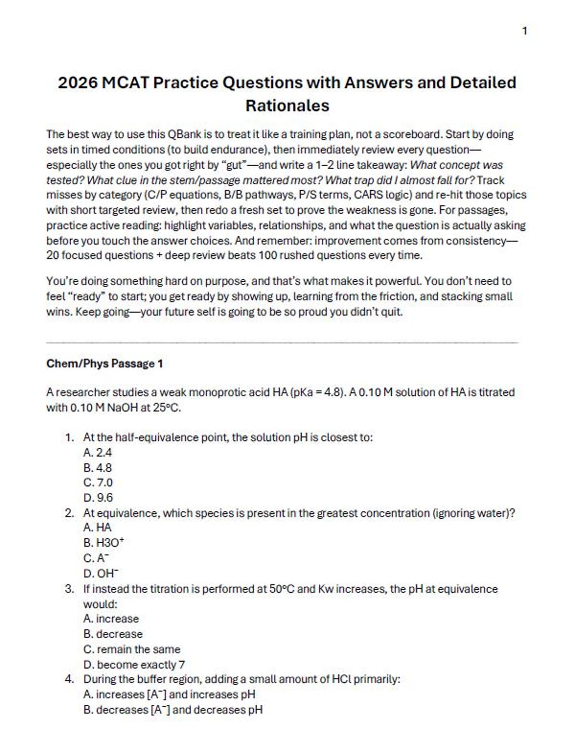 2026 MCAT Practice Questions Qbank | 300 Q&A With Detailed Rationales ...