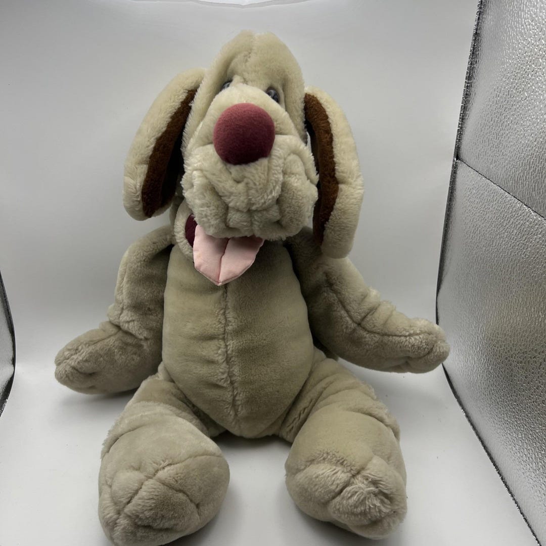Vintage Wrinkles the Dog Plush Hand Puppet Heritage Tan Ganz Bros 1981 ...