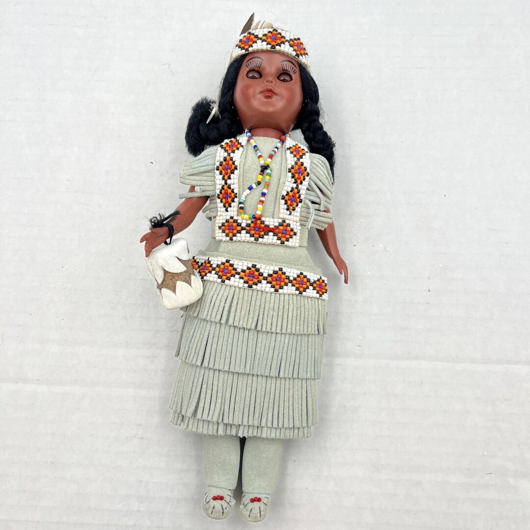 Vtg Carlson Native American Indian Crow Princess W/ Baby 11" Girl Doll ...
