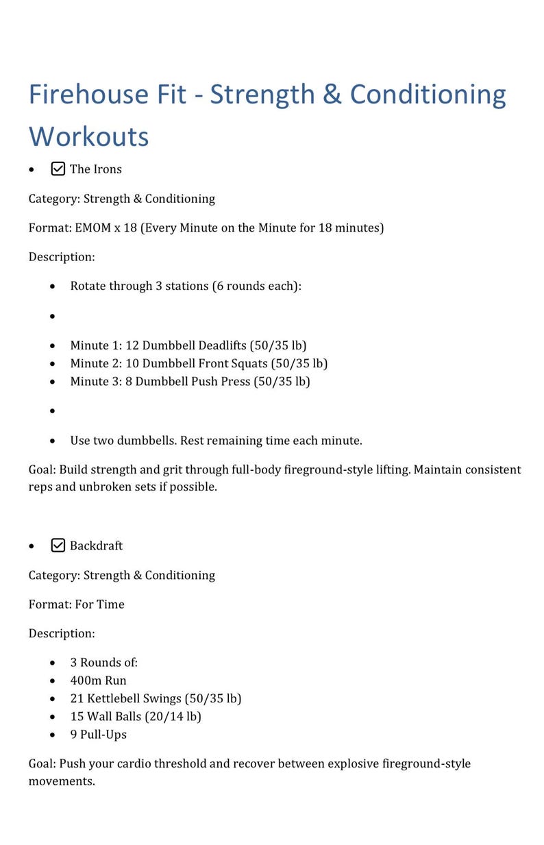 Firehouse Fit – Tactical Workout Program for Firefighters | 50 ...