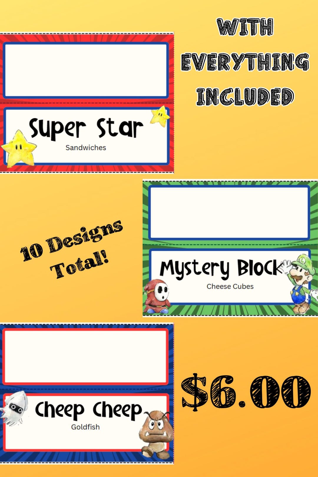 Mario Tabletop Signs- Party Decor - Etsy