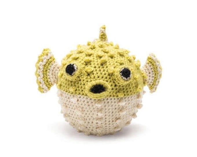Pufferfish Crochet Pattern, Cute Amigurumi Ocean Fish With Textured ...