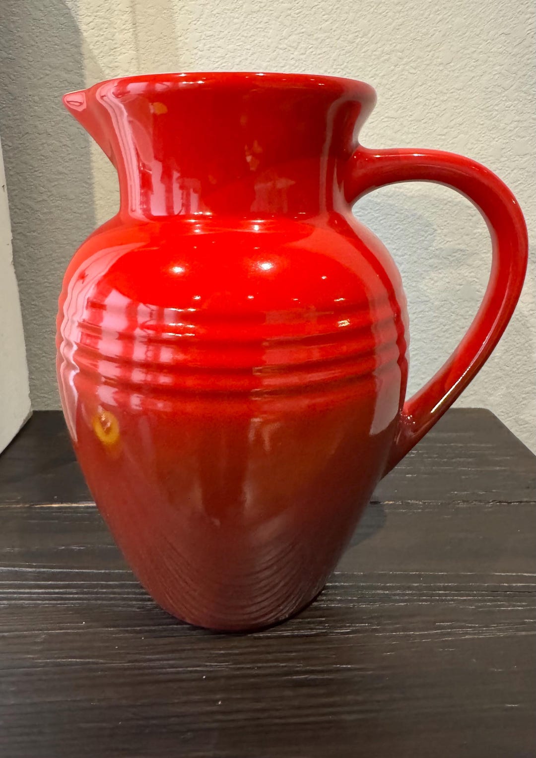 Vintage Le Creuset Stoneware Pitcher | Cerise Cherry Red | 2 Quart - Etsy
