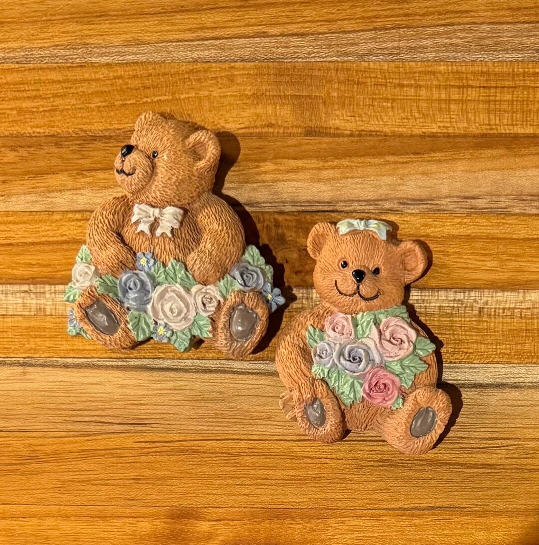 Vintage Bear Refrigerator Magnets (set of 2) - Etsy